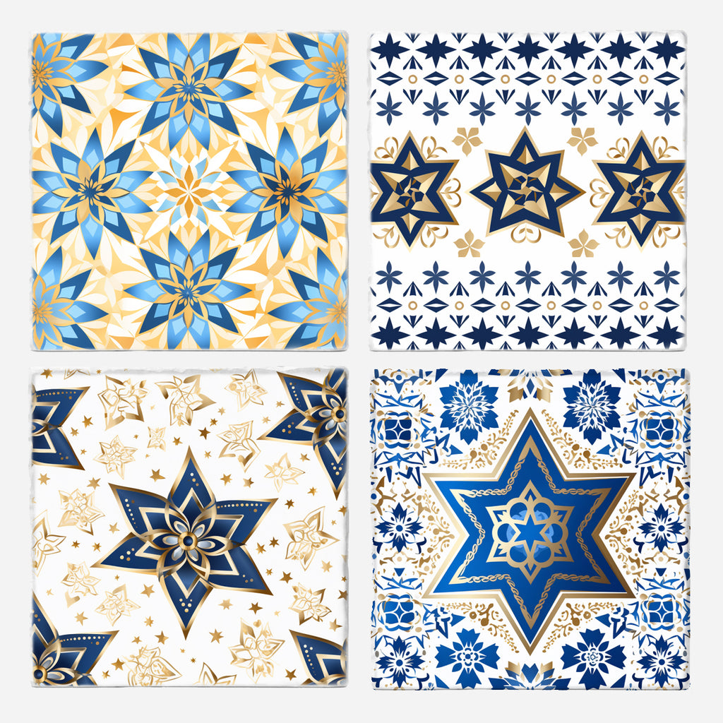 Hanukkah Heritage Patterns – Versatile Coasters