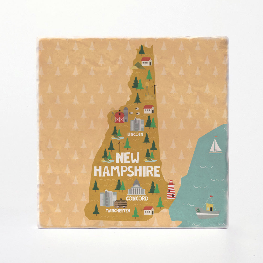 New Hampshire State Illustration – Versatile Coasters